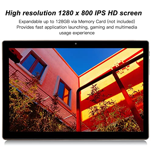 UPQRSG 10 Inch Tablet, 4GB RAM 64GB ROM, 8000 Mah IPS HD Display, Octa Core CPU IPS Display Dual SIM Dual Standby, 2.4G 5G Dual Band WiFi HD Tablet US Plug 100‑240V(Silver Grey)