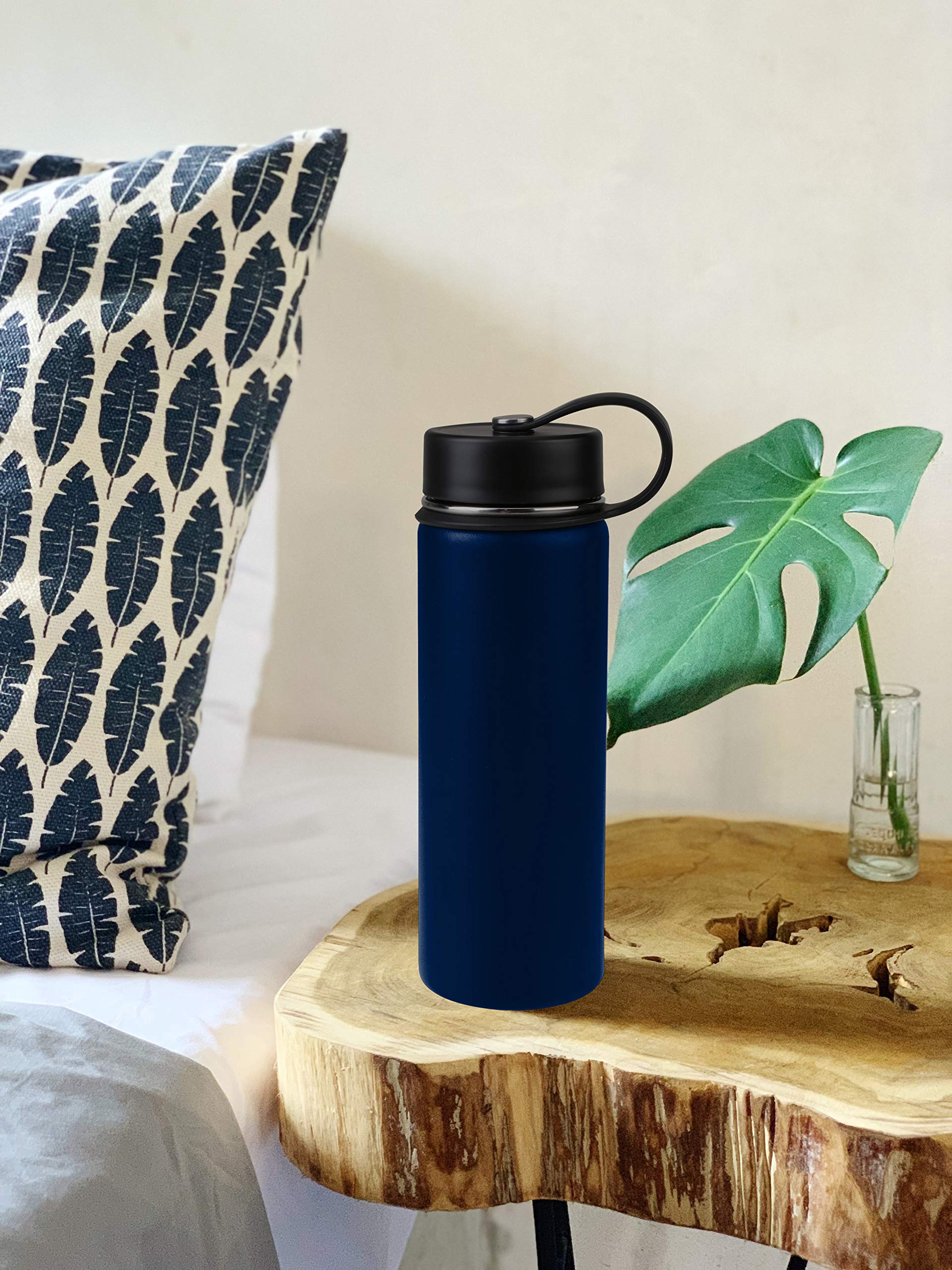 Tahoe Trails 40 oz Double Wall Vacuum Insulated Stainless Steel Water Bottle, Deep Blue
