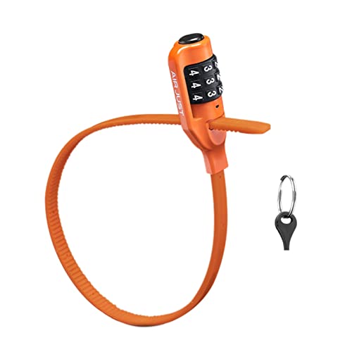 YANGLI WanLiTong Bike Cable Lock Multi Stable Bicycle Helmet Lock Password Cycling Lock Fit for MTB Road Bike (Color : Orange)