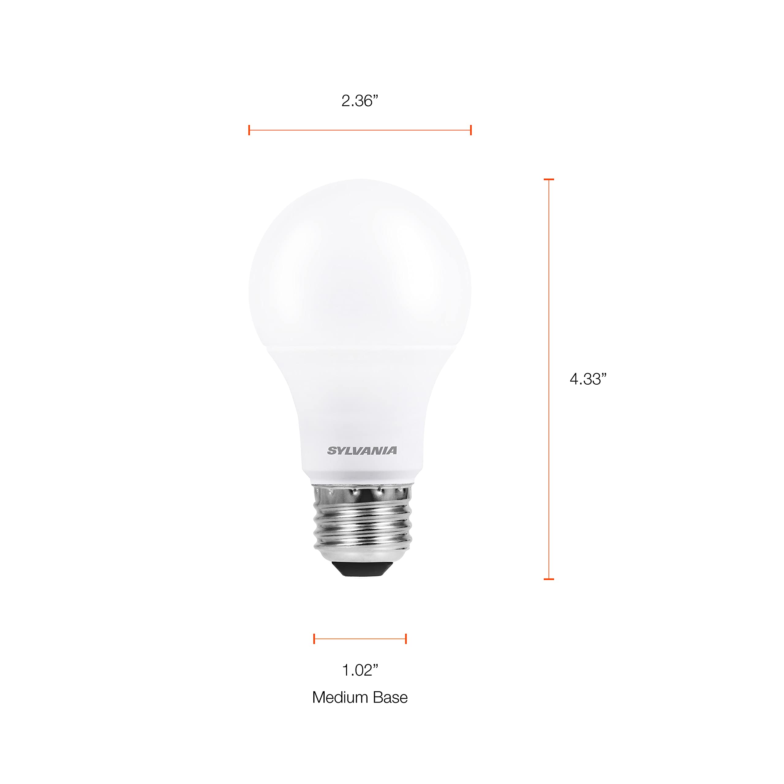 SYLVANIA ECO LED Light Bulb, A19 60W Equivalent, Efficient 9W, 7 Year, 750 Lumens, 2700K, Non-Dimmable, Frosted, Soft White - 8 Count (Pack of 1) (40821)