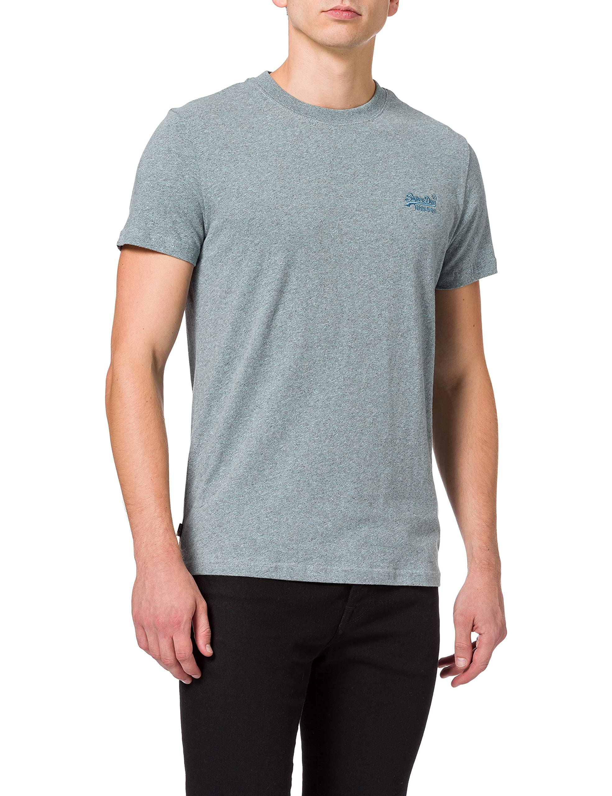 Superdry Mens Organic Cotton Essential Logo T-Shirt Coastal Blue Grit Size M