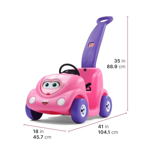 Step2 Push Around Buggy Kids Push Car, Ride On Car with Seat Belt and Horn, Toddlers 18 - 36 Months, Max Weight 50 lbs., Easy Storage, Ideal Stroller Substitute, Pink