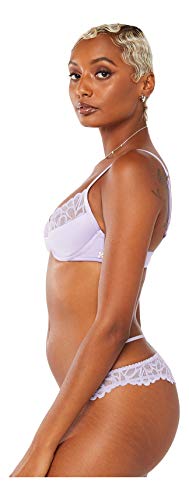Savage X Fenty, Women's, Missy Savage Not Sorry Half Cup Bra with Lace, Lavender, 32DDD