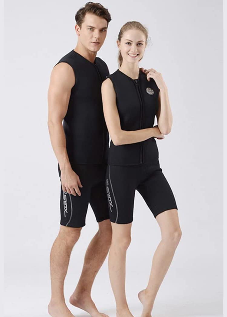 SLINX Wetsuit Short Pants Men 2mm Neoprene Shorts for Diving Kayaking Scuba Surfing Snorkeling Short Pants L Size, black