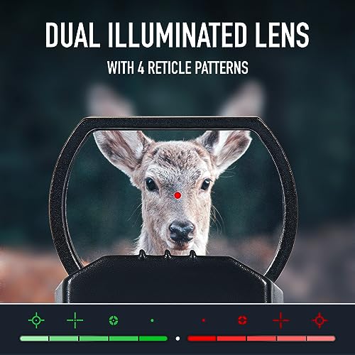 Pinty Red Green Dot Sight Reflex Tactical Riflescope 4 Reticle Patterns with 20mm Free Mount Rails