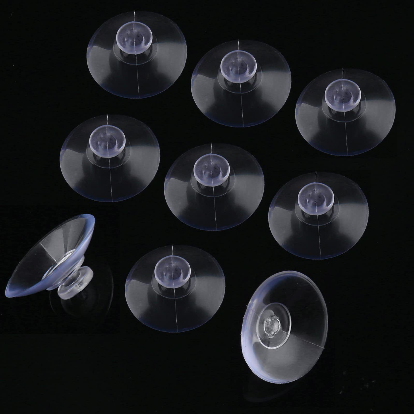 Qjaiune 10 Pack Glass Table Suction Cups 20mm Rubber Suction Cup Hangers without Hooks, Anti-Collision Suction Cups Transparent Suckers, Clear Plastic Suction Cups Desk Suction Pads for Furniture