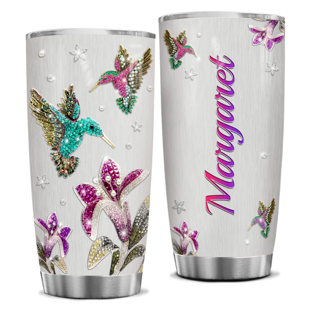 Wassmin Hummingbird Tumbler Personalized Gifts For Women Girls Lady Jewelry Drawings Style Tumblers Stainless Steel Insulated Coffee Travel Mug Stuff Birthday Christmas Cup Spirit Gift
