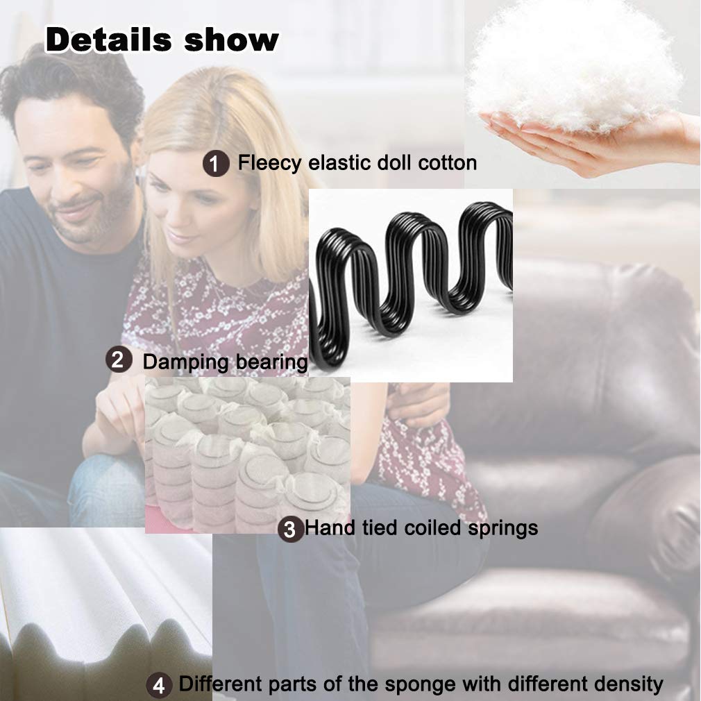 Sofa Sectional Sofa Sofa Set PU Leather Loveseat Sofa Contemporary Sofa Couch for Living Room Furniture 3 Seat Modern Futon