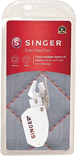 SINGER | Even Feed/Walking Presser Foot - Fork, Perfect for Matching Stripes & Plaids, Quilting & Sewing with Pile Fabrics - Sewing Made Easy