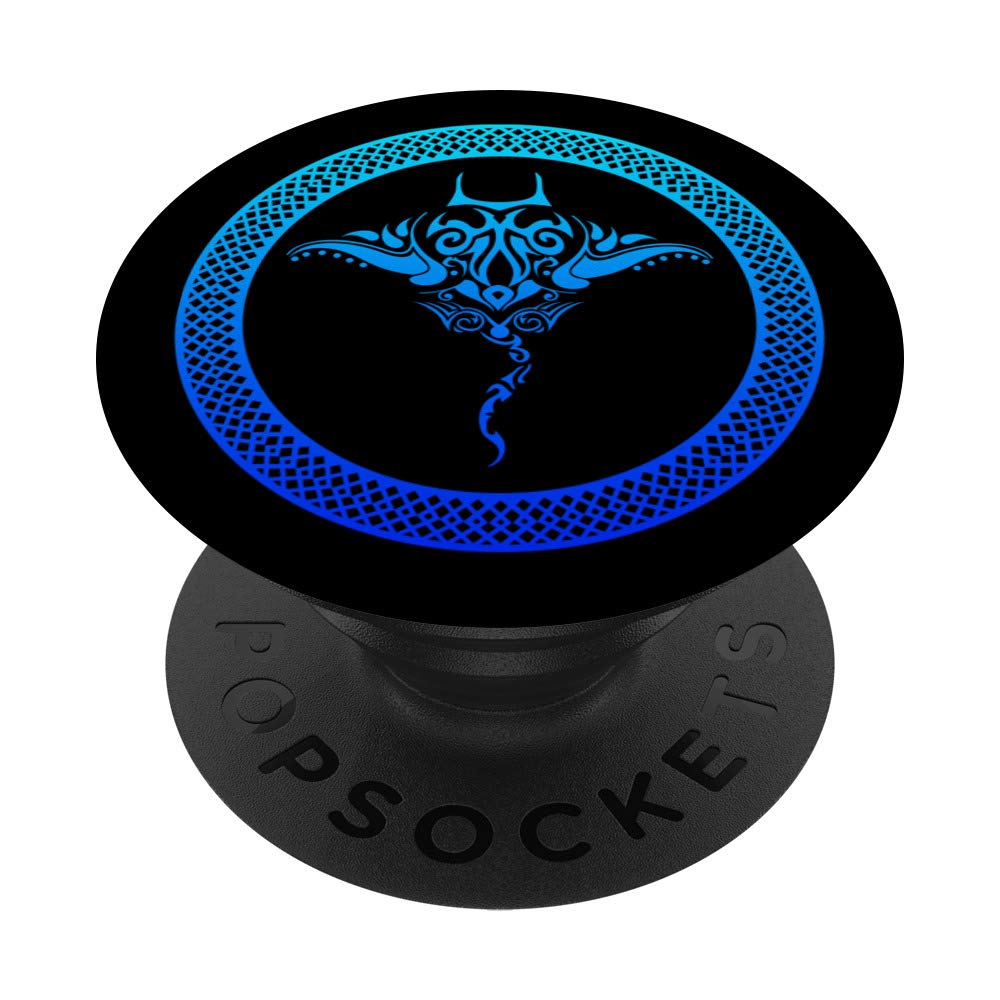 Stingray Polynesian Tribal Design for Stingray Lovers PopSockets Swappable PopGrip