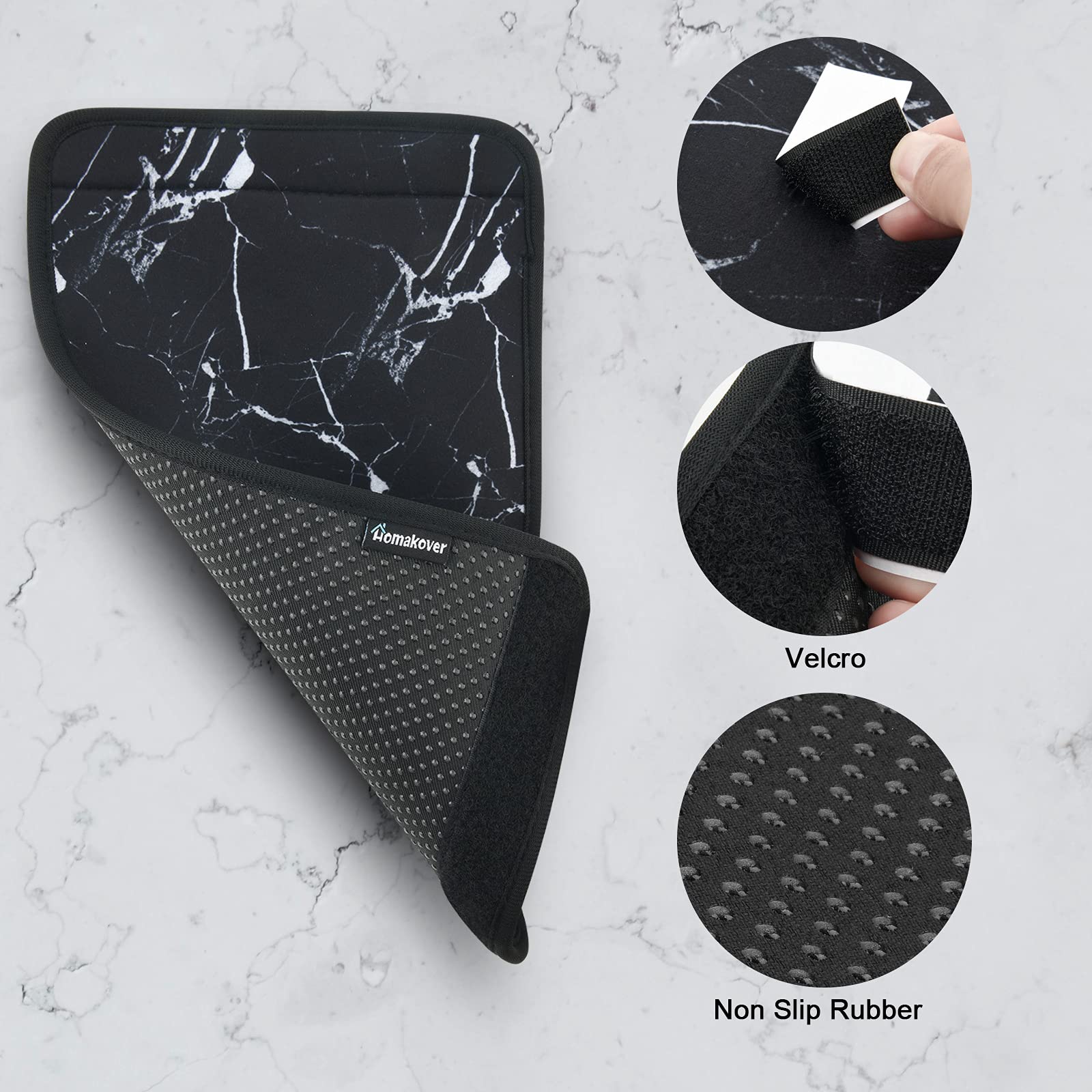 Sewing Machine Foot Pedal Pad Stay in Place Mat, Non Slip Rubber and Hook and Loop Pad to Keep Foot Pedal Steady on Hard Floor Carpet, Piano Pedal,12βx7β, 1/5β Thick (Black+White)