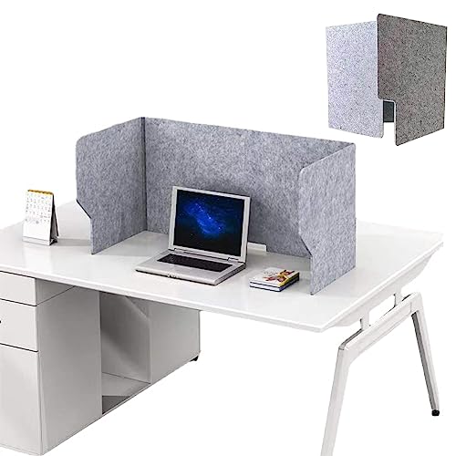 SAGIDAR Desk Barrier Polyester Fiber, Sound Absorbing, Sneeze Guard Desk Divider, Desktop Privacy Panel 60/80/100cm, Office Divider Partition Folding, No Installation Required