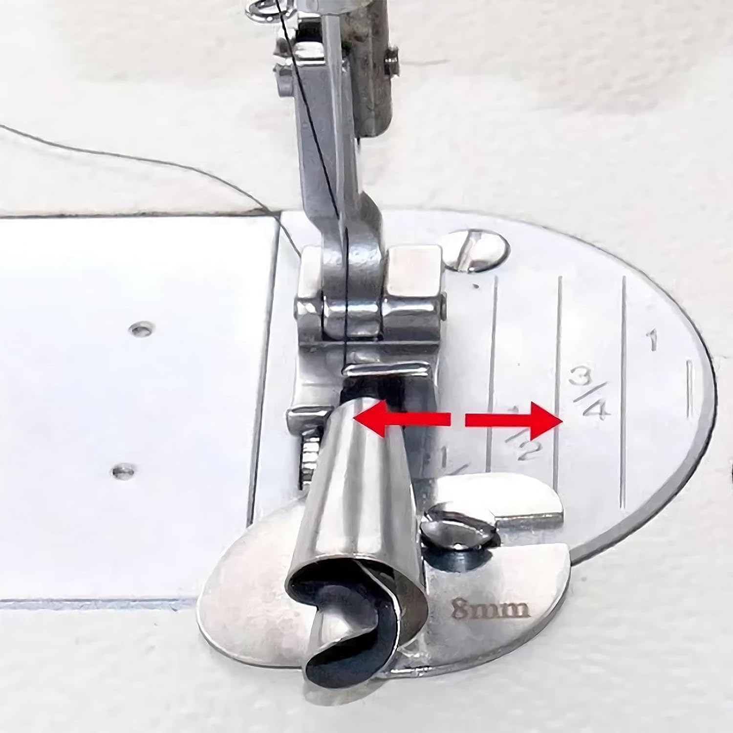 Sewing Rolled Hemmer Foot, 3mm-8mm 6 Sizes Wide Sewing Rolled Hem Presser Foot, Sewing Machine Presser Foot, Hemming Foot Kit for Sewing Rolled Hemmer Presser Foot (5mm)