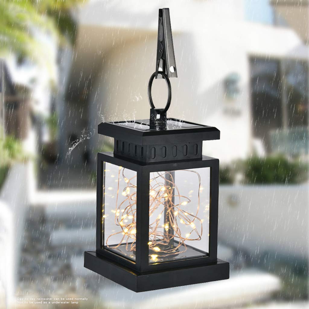 Solar Light Black Outdoor Home Garden Lighting - Outdoor Special Waterproof Lighting, Intelligent Light Control Solar Chandelier with Clip