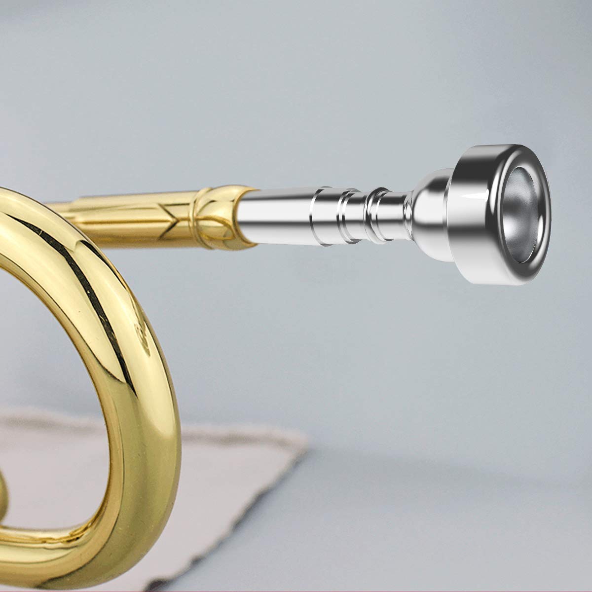 Silver Trumpet Mouthpiece 7C 5C 3C Trumpet Mouthpiece Set with Box Cleaning Cloth Compatible with Yamaha Bach Conn King Musical Instruments for Beginners and Professional Players 3Pack