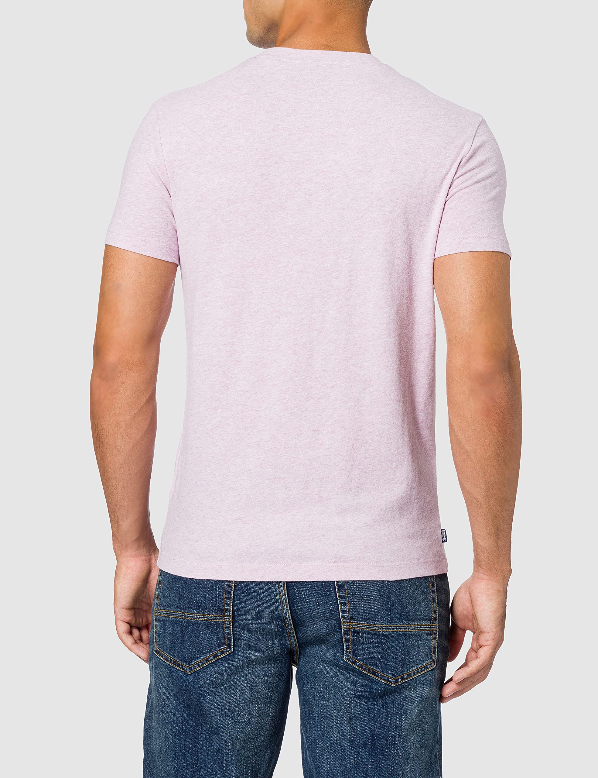 Superdry Mens Organic Cotton Essential Logo T-Shirt Pale Pink Marl Size XXL