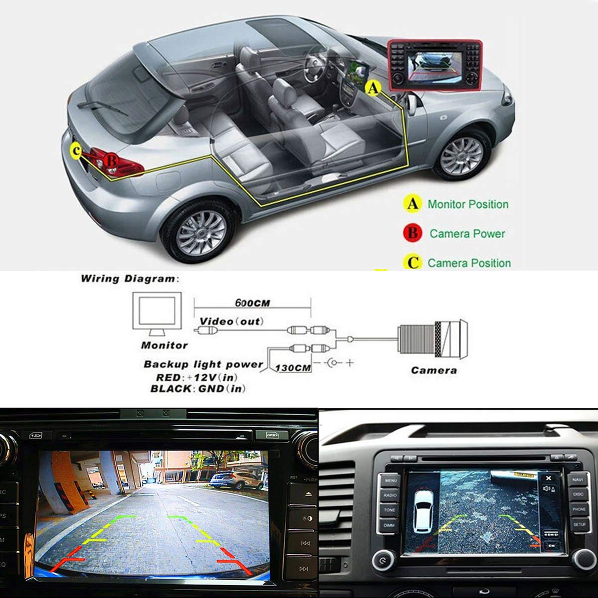 Super HD CCD Sensor Vehicle 20mm 170 Wide Angle Night Vision Rear View IP68 Reverse Backup Camera for Honda Accord/Acura TSX/Pilot/Civic EK/Civic FD/Odyssey