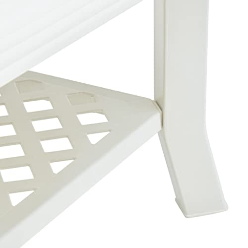 QJBSAVVA Coffee Table White 35.4"x23.6"x18.1" Plastic,Center Table Low Table Folding Table Entrance Table Suitable for Meeting Rooms, Reception Rooms, Offices