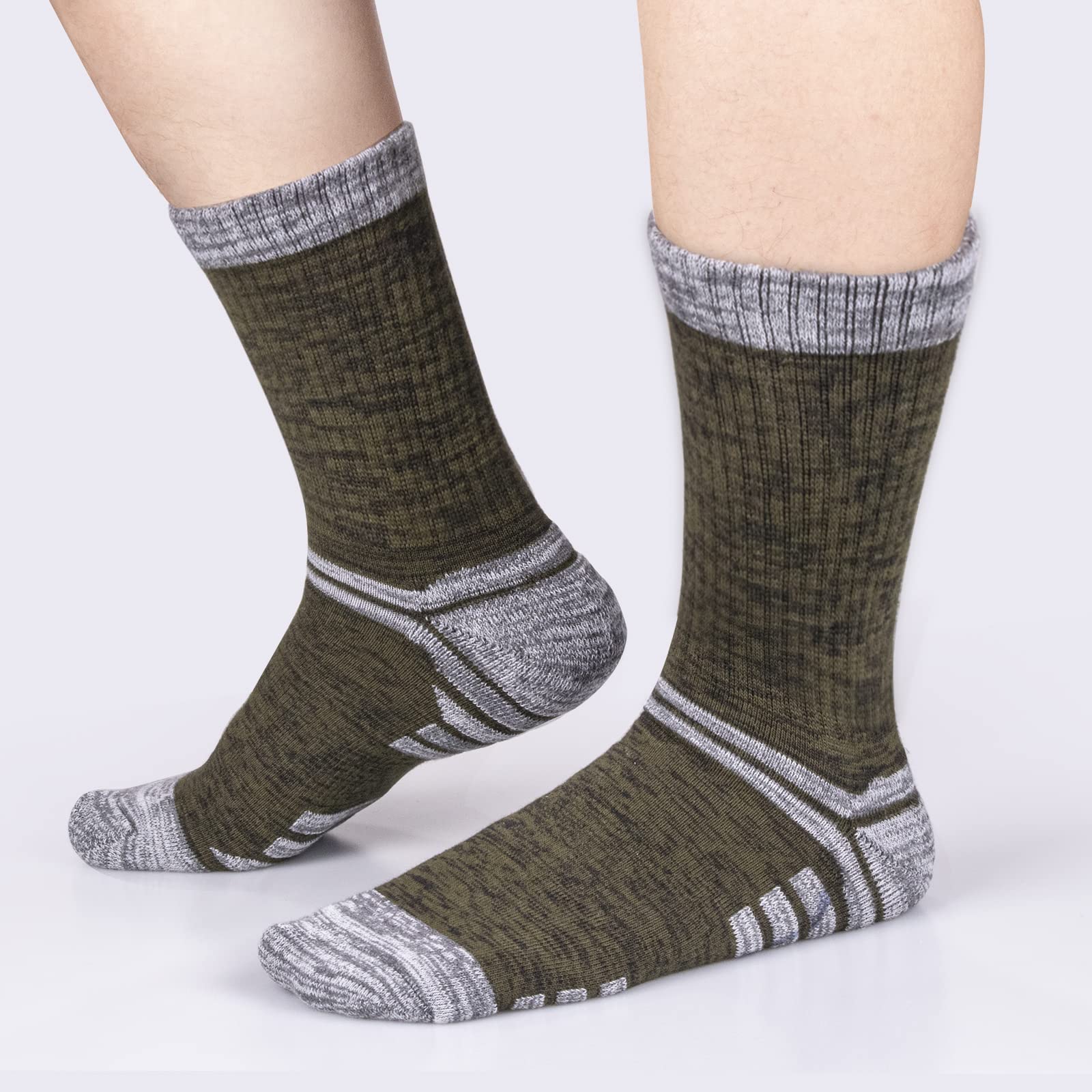YUEDGE Mens Black Athletic Hiking Socks Moisture Control Cotton Cushioned Crew Socks Thick Casual Men Socks for Men 9-11, 5 Pairs
