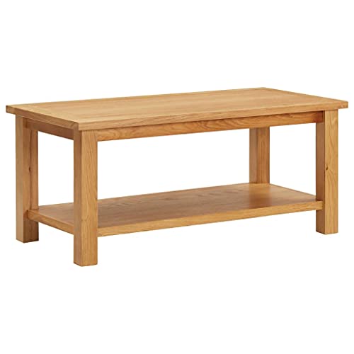 QJBSAVVA Coffee Table 43.3"x21.7"x15.7" Solid Oak Wood,Center Table Low Table Folding Table Entrance Table Suitable for Meeting Rooms, Reception Rooms, Offices