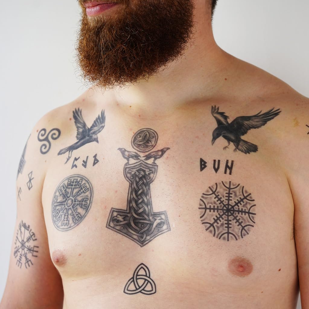 Viking Tattoo Set 2 - Norse Tattoos/Viking Temporary Tattoo Set