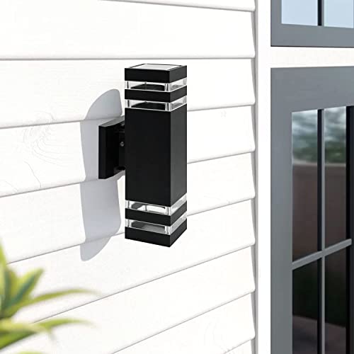 Tsiun Dusk to Dawn Outdoor Wall Lights, Exterior Light Fixture Up Down Sconces with E26 Socket, Waterproof Lamp Porch Lanterns Wall Mount, Anti-Rust Outside Lights for House, Patio, Garage, 2 Pack