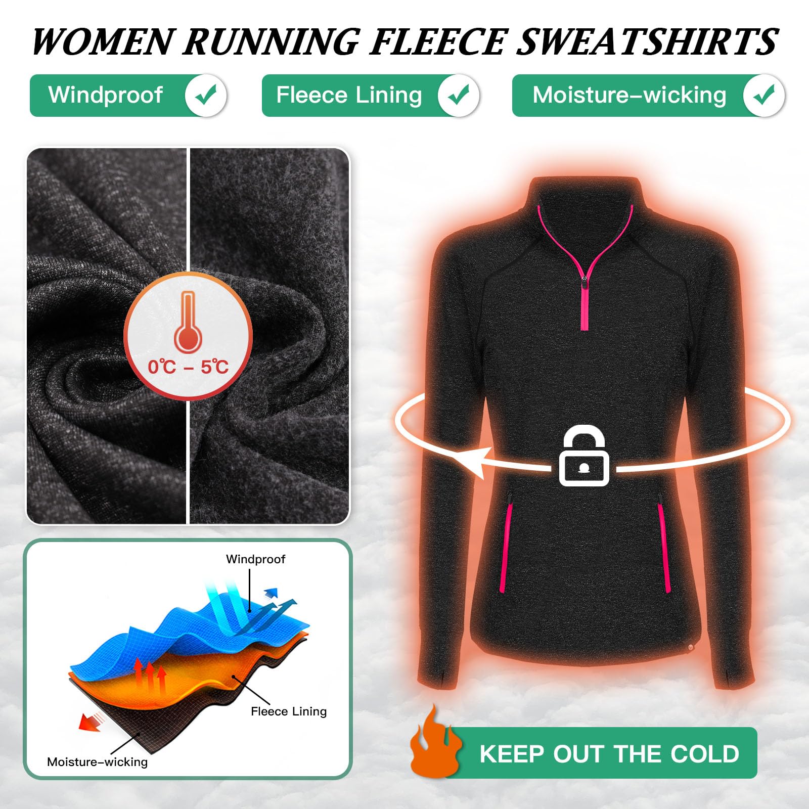 Women's Long Sleeve Hoodie Shirts Quick Dry Lightweight Hiking Outdoor Shirt Athletic Workout Tops(Blue, Medium)
