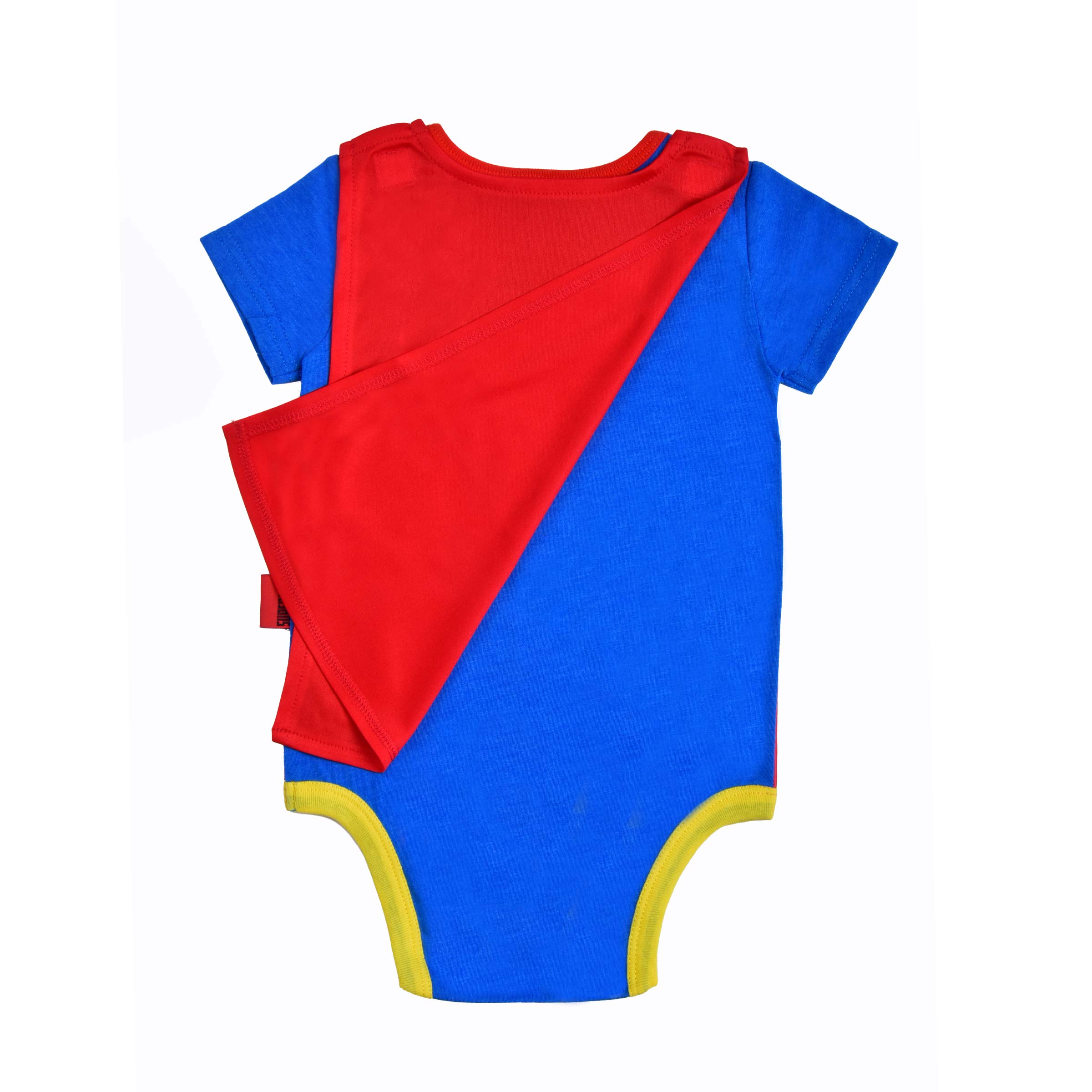 WARNER BROS Superman Boys Short Sleeve Creeper with Cap for Newborn β Blue/Red