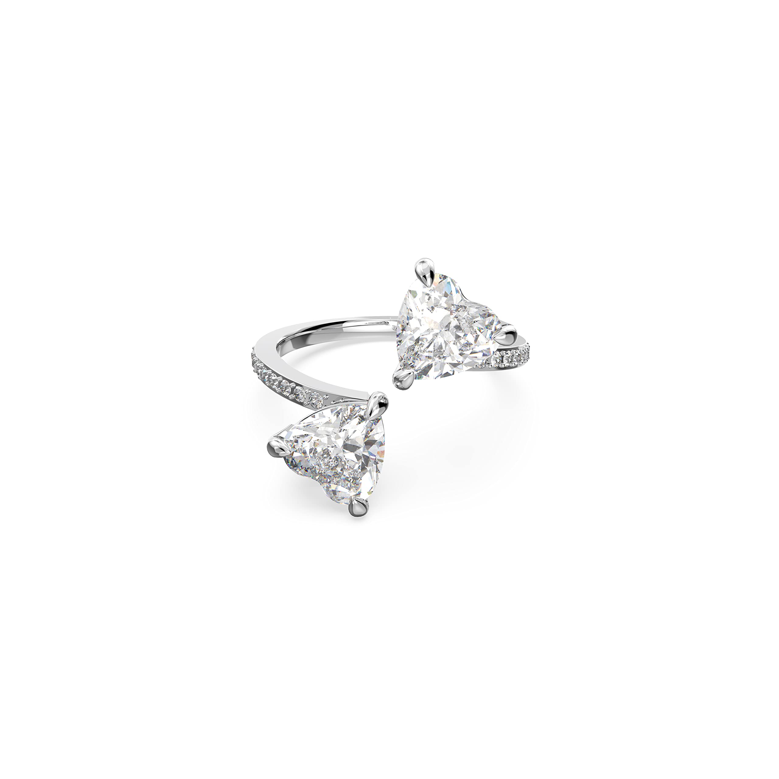 SWAROVSKI Attract Soul Women's Open Ring Crystals and White PavƩ and a Rhodium Plated Band, Size 6
