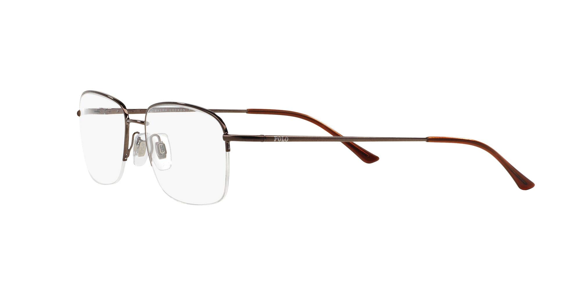Polo Ralph Lauren Men's PH1001 Square Prescription Eyewear Frames, Shiny Brown/Demo Lens, 53 mm