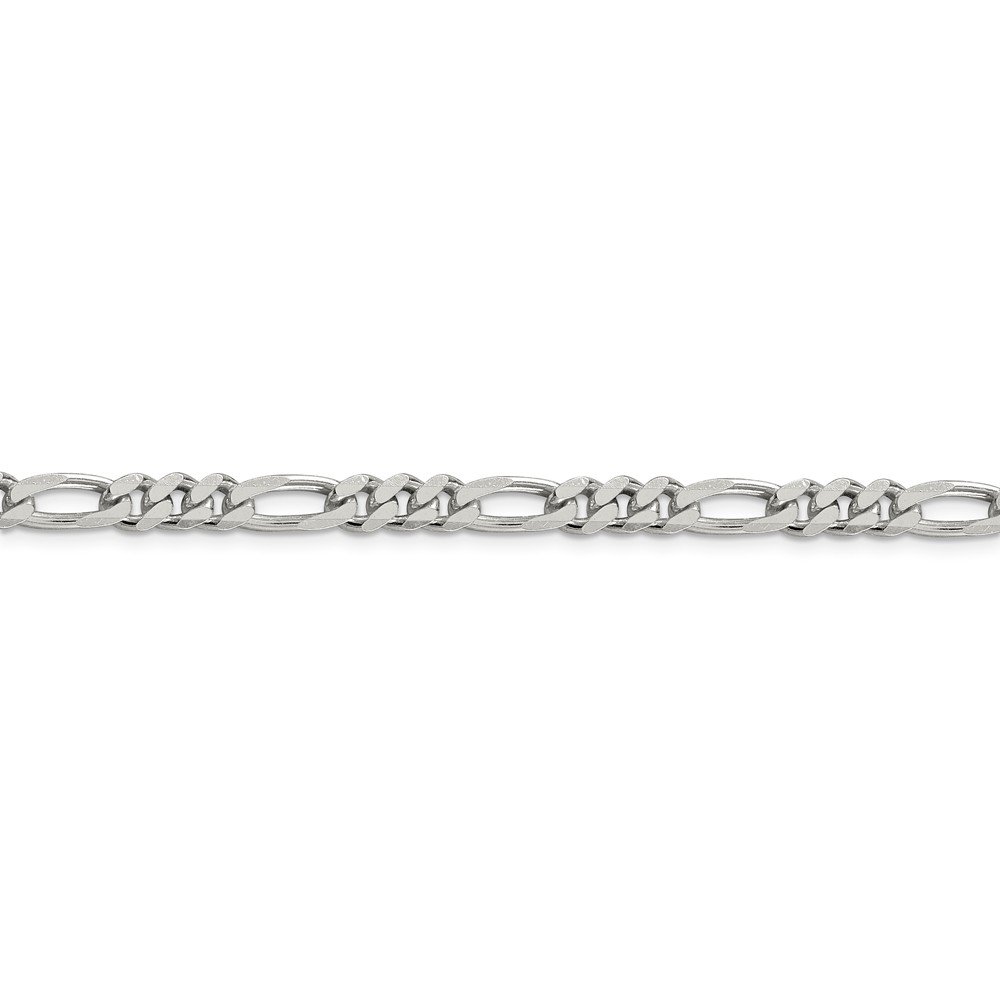 Solid 925 Sterling Silver 5.5mm Figaro Chain Necklace - with Secure Lobster Lock Clasp 24"