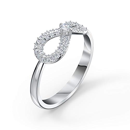 SWAROVSKI Infinity Ring, Clear Crystals with Matching Crystal Pavé on a Rhodium Finish Setting with Infinity Detail, Size 8, Part of the Infinity Collection