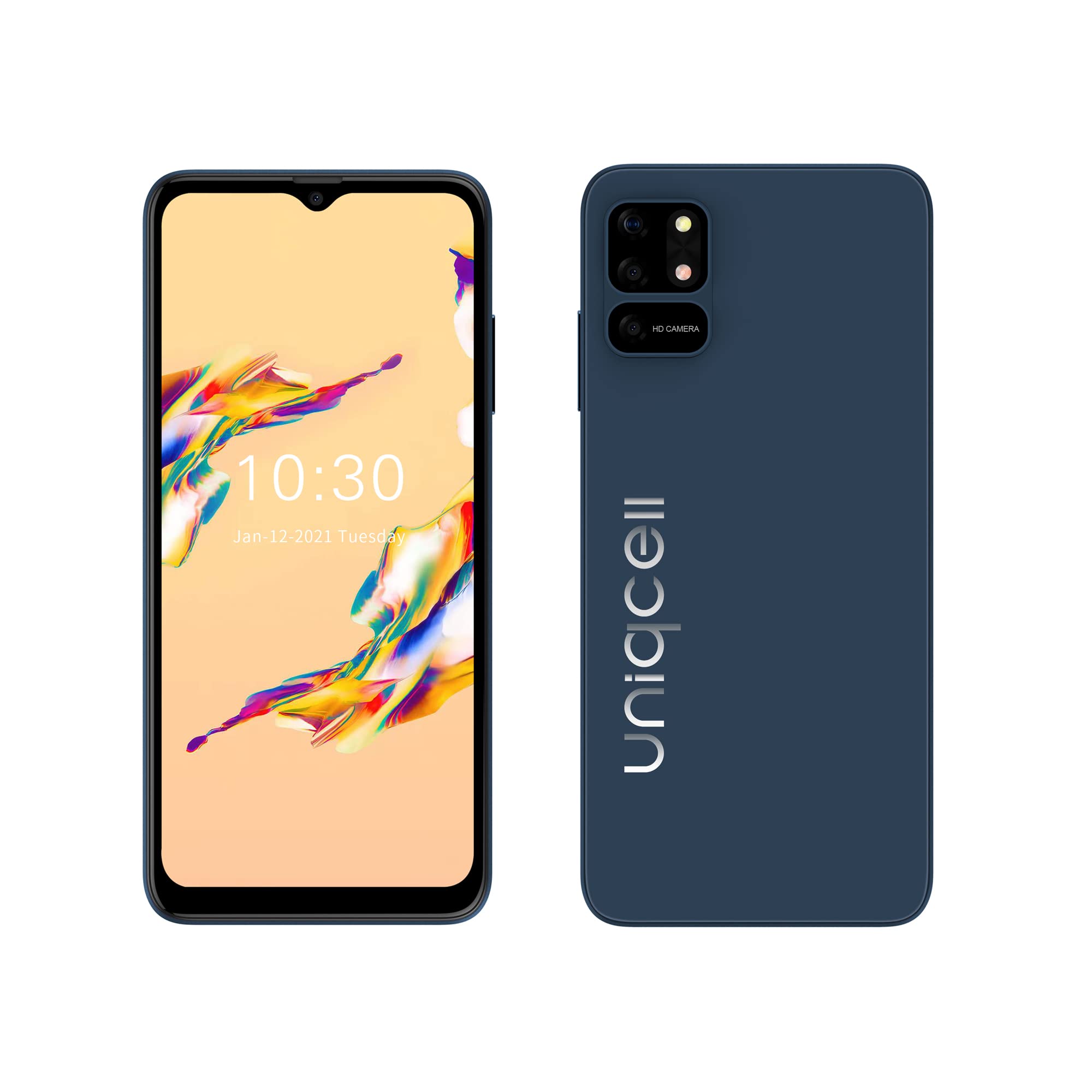 Uniqcell UNI X Cell Phone, 6.517" HD+INCELL Waterdrop, Android Cell Phone with Octa Core 64GB+4GB, 16MP+8MP, Unlock Fingerprint (Blue)