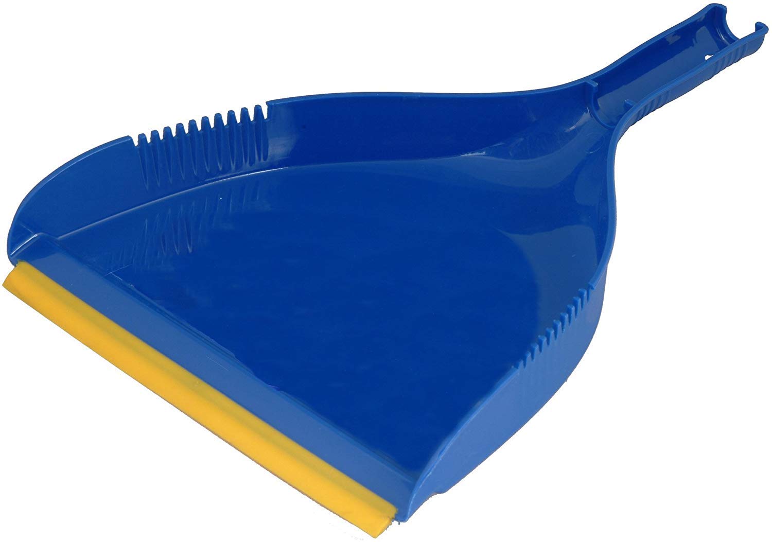 Superio Clip-On Dustpan - Heavy Duty Plastic, Easy Grip Clip-On Dust Pan with Rubber Edge, Detailed Sweeping Debris, Fits Standard Brooms Home & Commercial Dusting & Cleaning Tool, Blue, 2-Pack