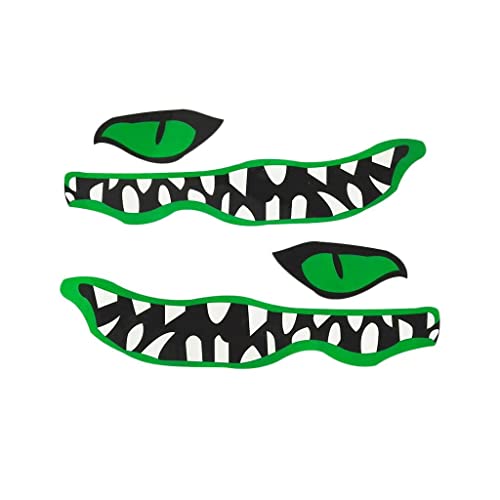 simhoa 1 Pair River Monster Mouth & Eye Decal Stickers for Kayak Canoe Boat - Green