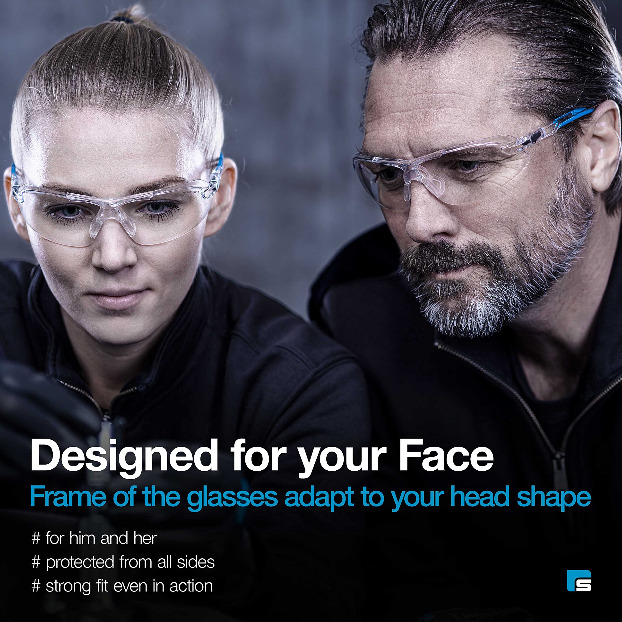 SolidWork Safety Glasses for Men & Women | Safety Work Protective Eyewear w/Integrated Side Protection | Sport Warehouse Glasses