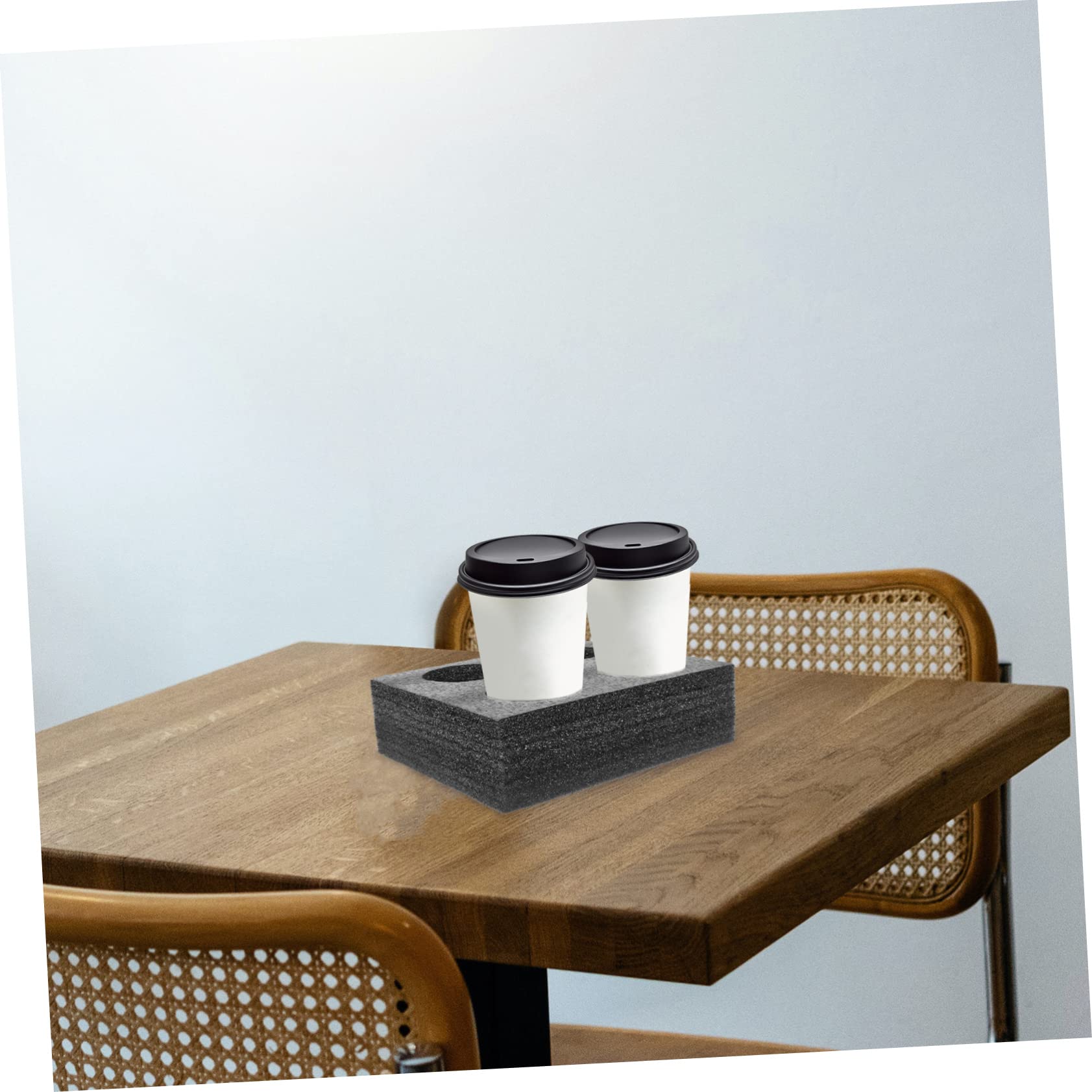 SOLUSTRE 2pcs 4 Hole Cup Holder Travel Metal Cup Milk Tea Pearl Cotton