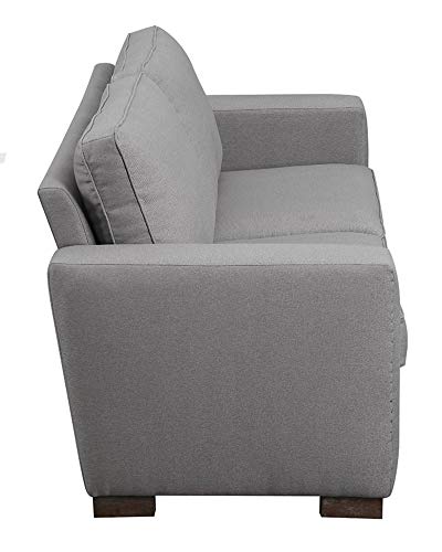 Serta Hemsley Contemporary Upholstered Sofa with Nail Detailed Trim, Modern Living Room Fabric Couch, Track Arm, 81", Soothing Pewter