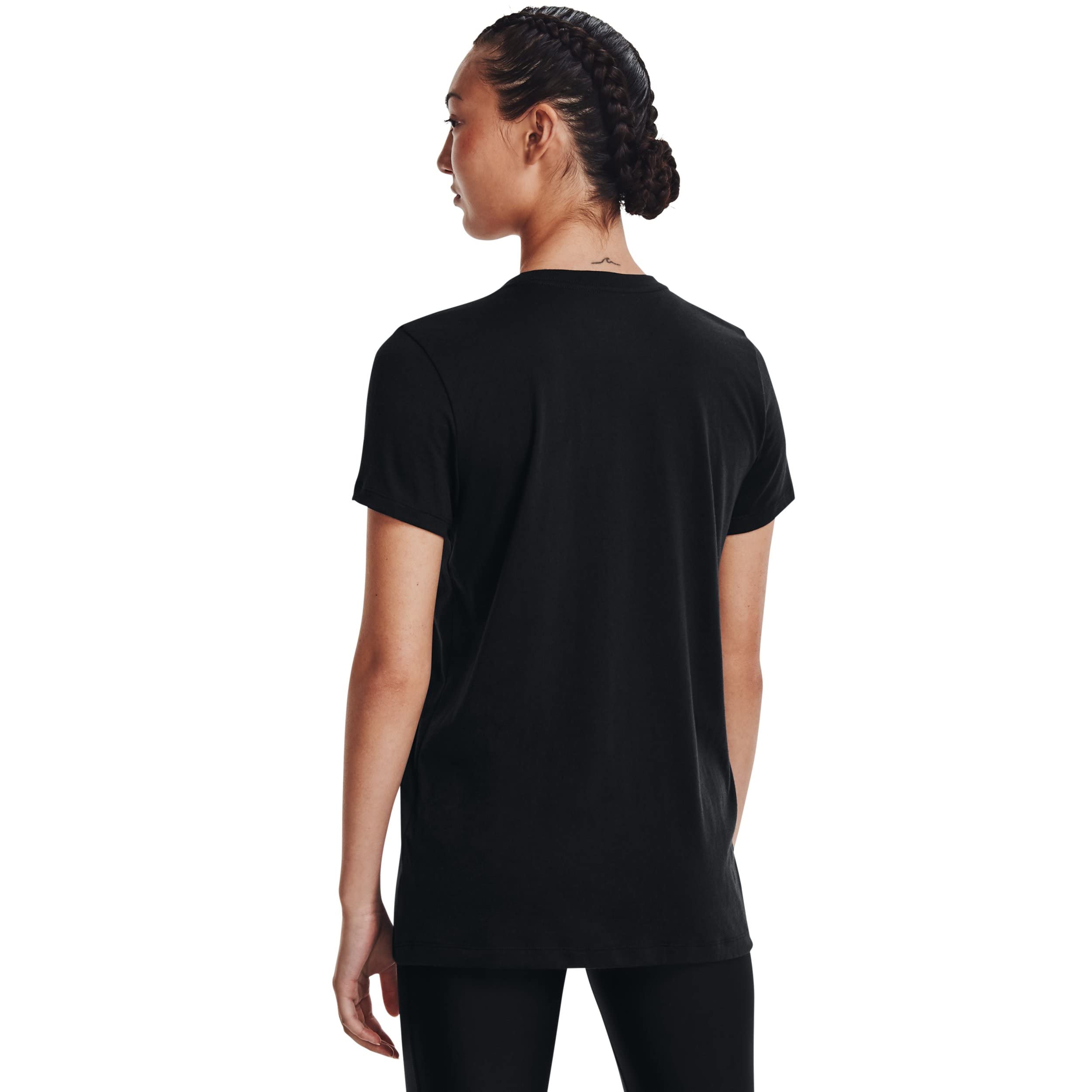 Under Armour Women's Live Sportstyle Graphic Short-Sleeve Crew Neck T-Shirt, Black (003)/Penta Pink, Medium