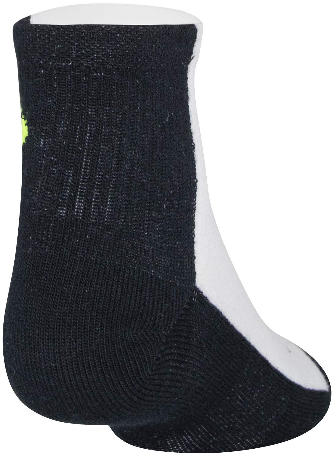 Under Armour Youth Essential Lite Quarter Socks, 6-Pairs, Black/High Vis Yellow Assorted, Small
