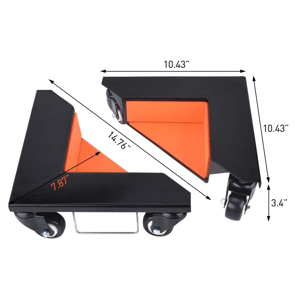 SOLEJAZZ Furniture Dolly Cabinet Corner Mover Dollies 1420 lb. Load Capacity (Set of 4)