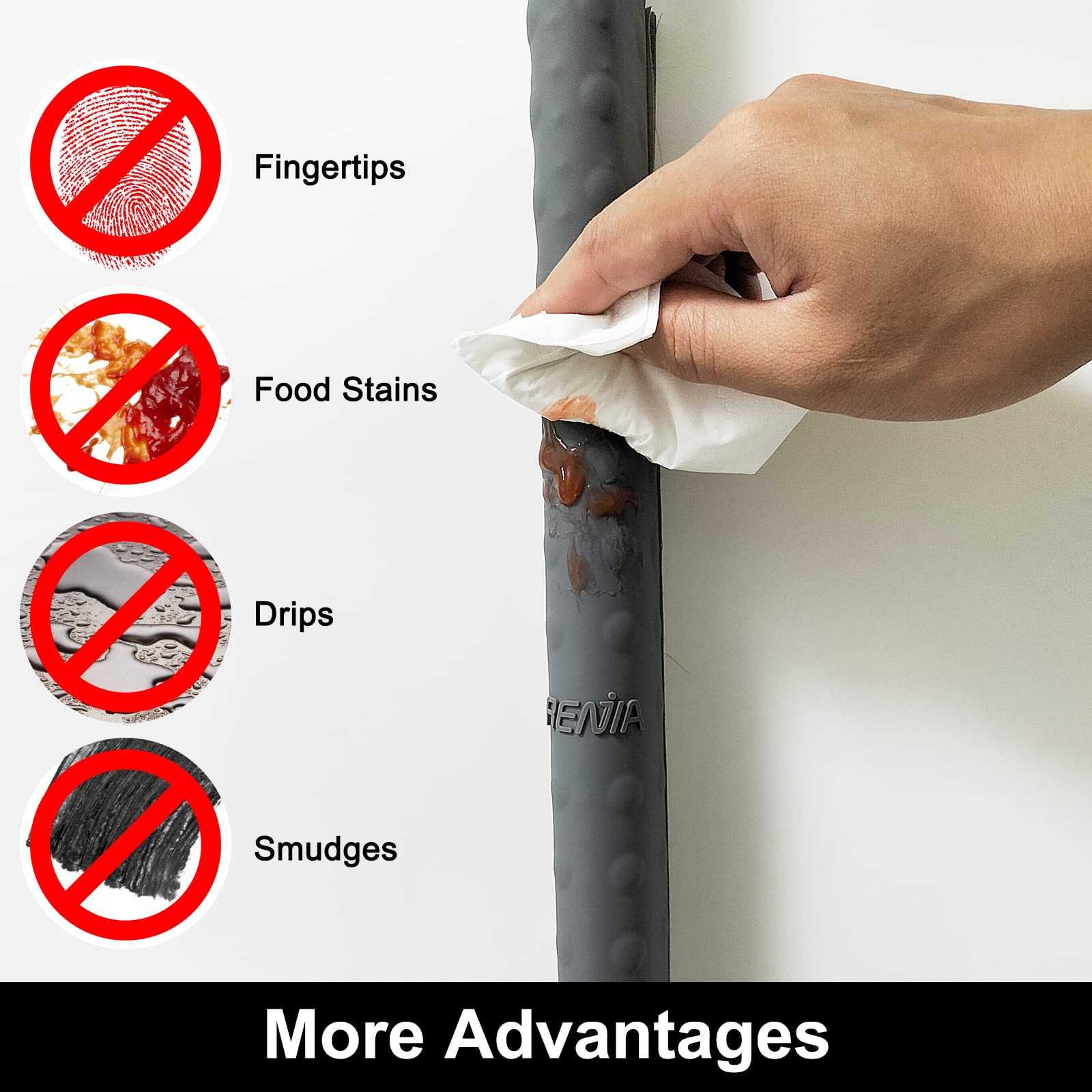 Refrigerator Door Handle Covers Set for Fridge Microwave Oven Stove Bathroom Accessories, Kitchen Appliance Handle Protector from Smudges (5pcs, Grey)