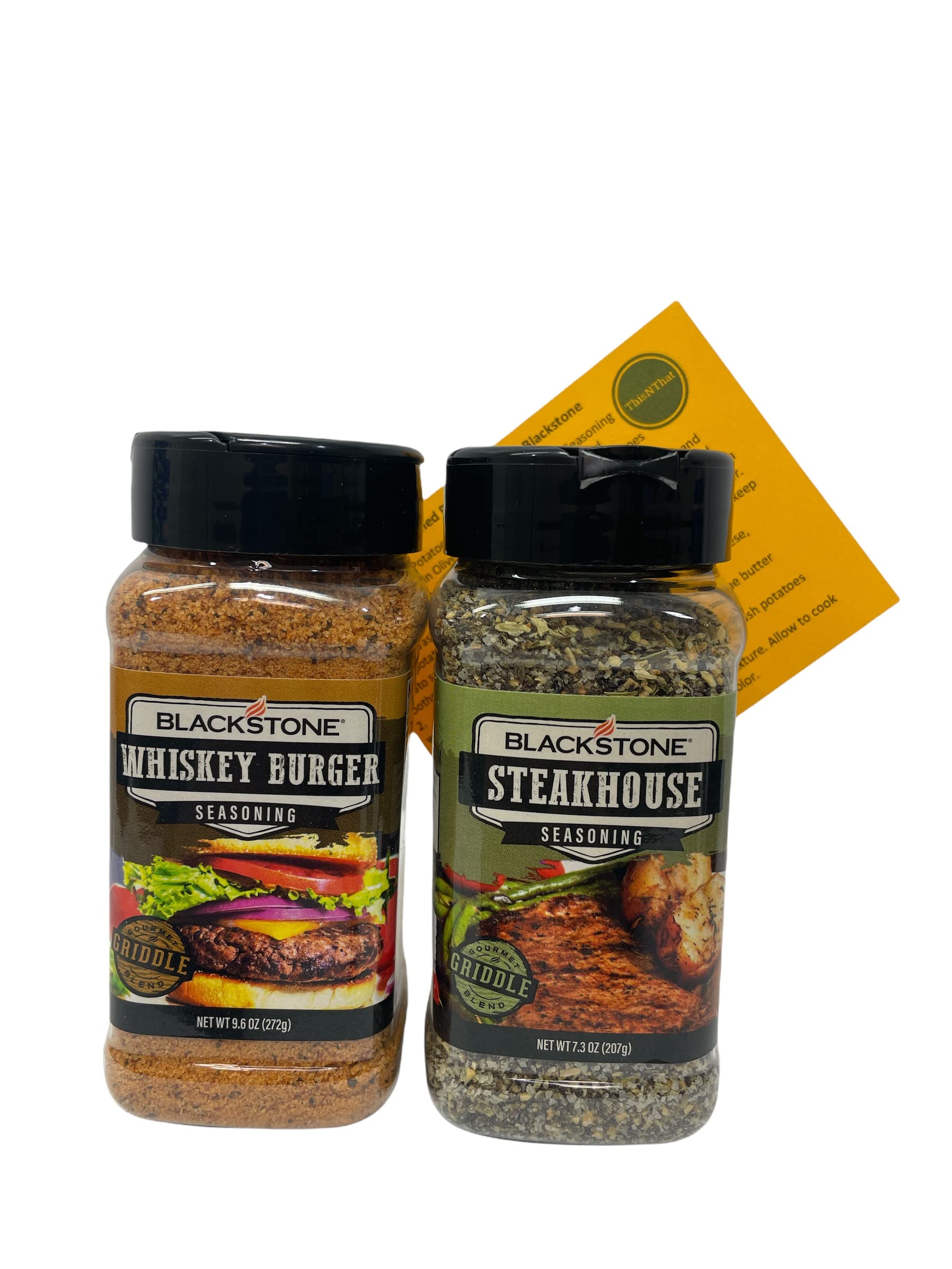 ThisNThat Blackstone BBQ Seasoning & Drip Pan Insert Bundle (Whiskey BurgerSteakhouse)
