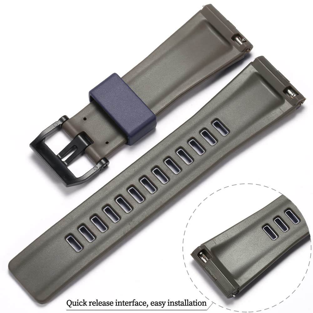 WRISTARMOR Resin Strap Replacement for Caiso G-Shock GA-2000 PRW-6600 PRG-600/650 Mens Watch Band Quick Release 24mm Bracelet Accessories(Navy grey)