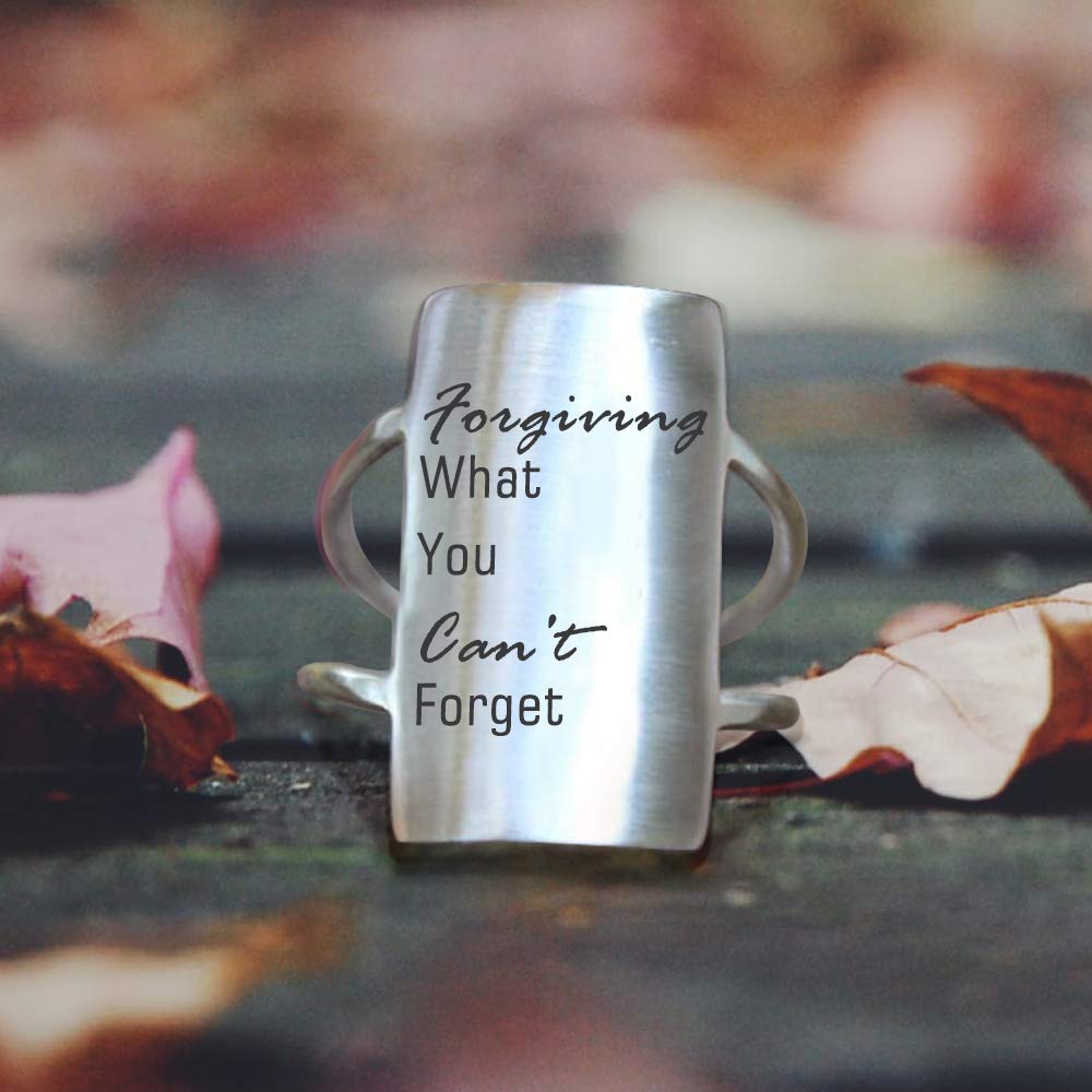 SIMONLY Forgiving What You Can't Forget Ring 925 Sterling Silver Inspirational Ring for Women