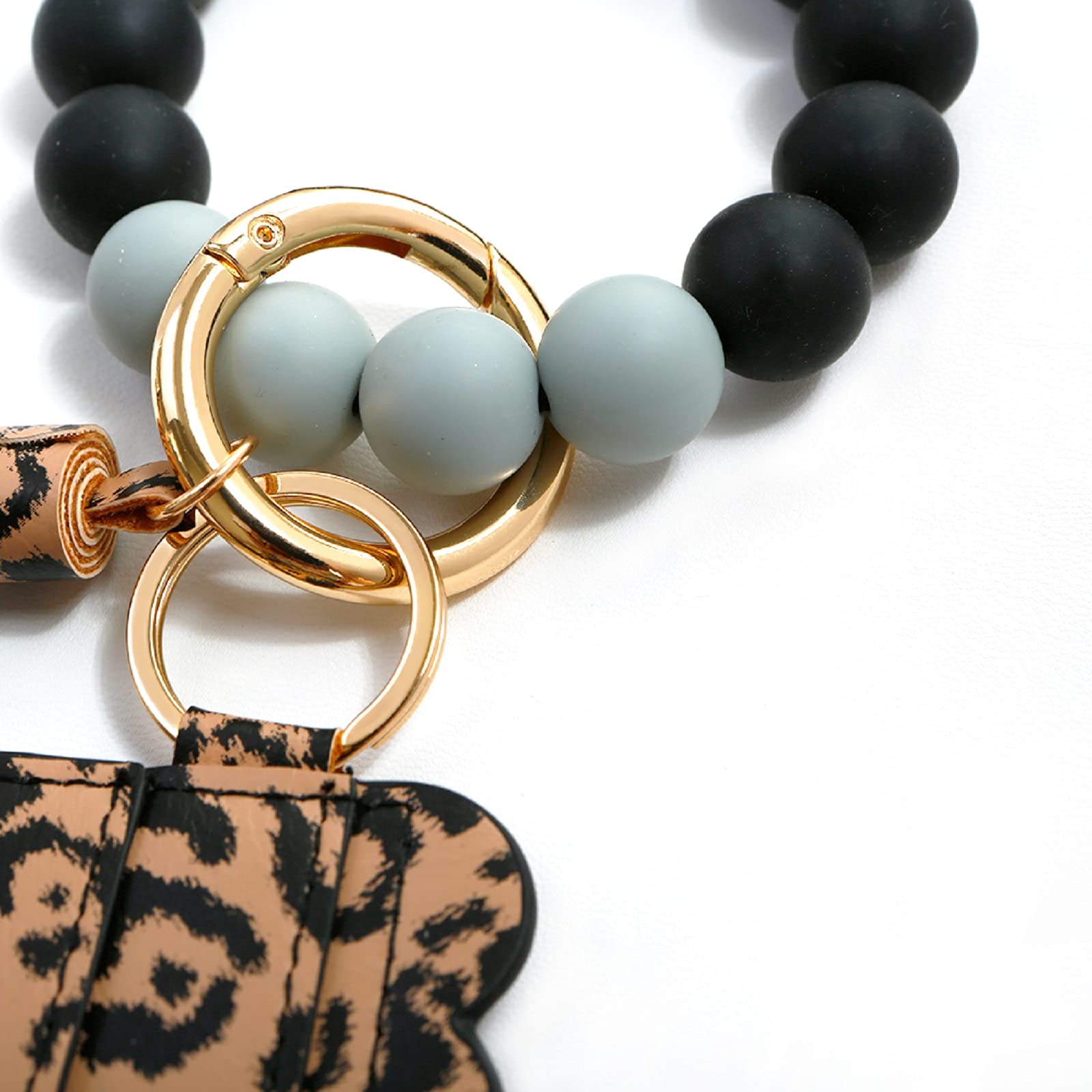 Wristlet Keychains Keyring Bracelet Wallet: Silicone Chain Bangle Card Holder, Gifts for Women Girls