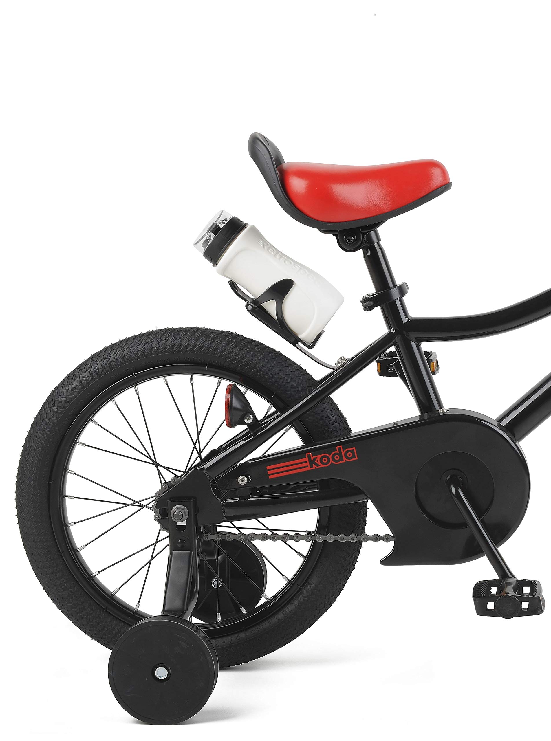 Retrospec Koda Kids Bike with Training Wheels, 16" 3-7yrs, Black & Red