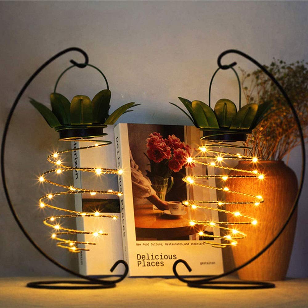 UTYING Led Copper Wire String Lights Solar Pineapple Light,Waterproof String Lights for Home, Garden, Holiday Decorations, Party Decorations