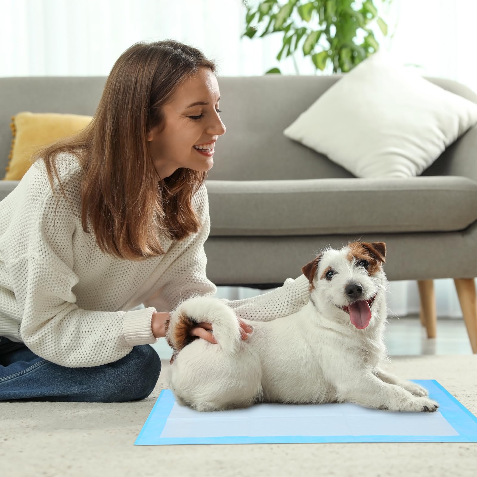 ScratchMe Super Absorbent Waterproof Dog and Puppy Pet Training Pad, Housebreaking Pet Pad,Blue (23.6"x23.6"(40PCS))