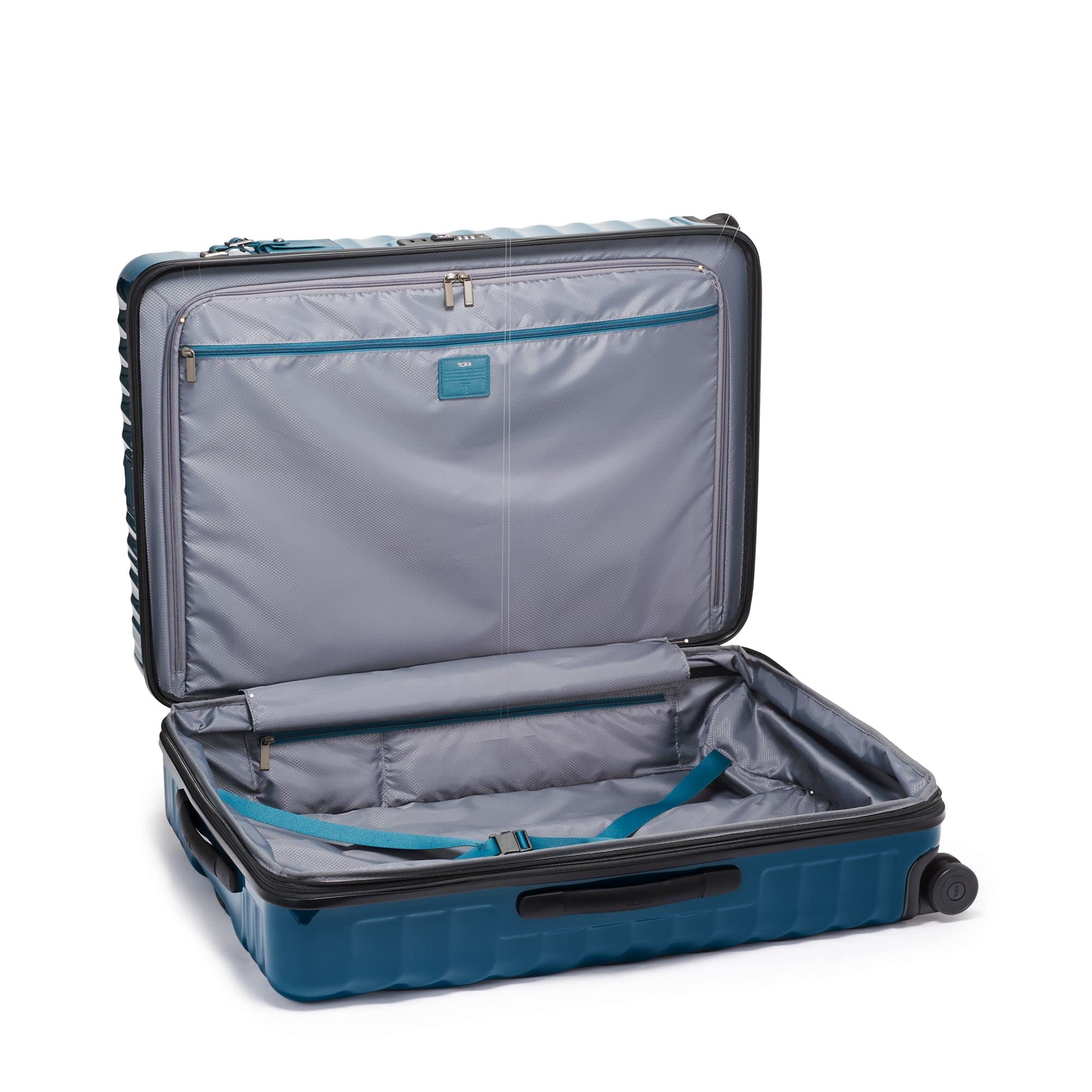 TUMI - 19 Degree Extended Trip Expandable 4-Wheeled Packing Case - Hard Side Suitcase with Spinner Wheels - Spacious International Travel Luggage with Secure Storage - Dark Turquoise